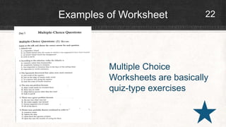 Worksheets Power Point Presentation | PPTX