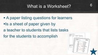Worksheets Power Point Presentation | PPTX