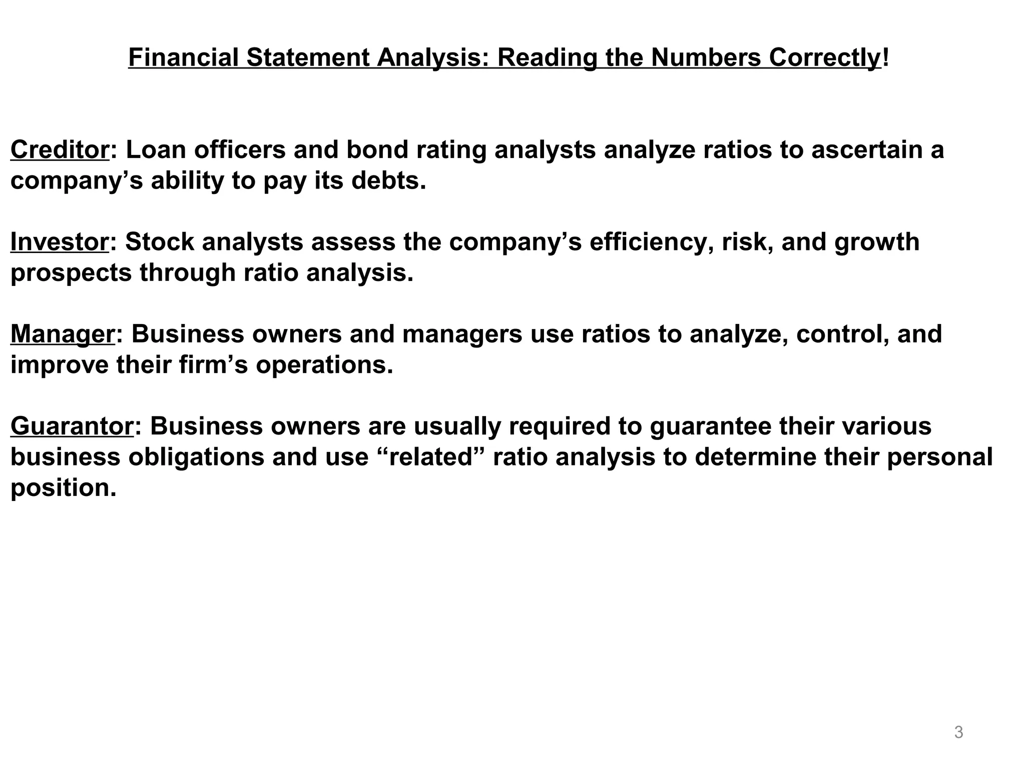Financial Statement Analysis - Reading the Numbers Correctly | PPT