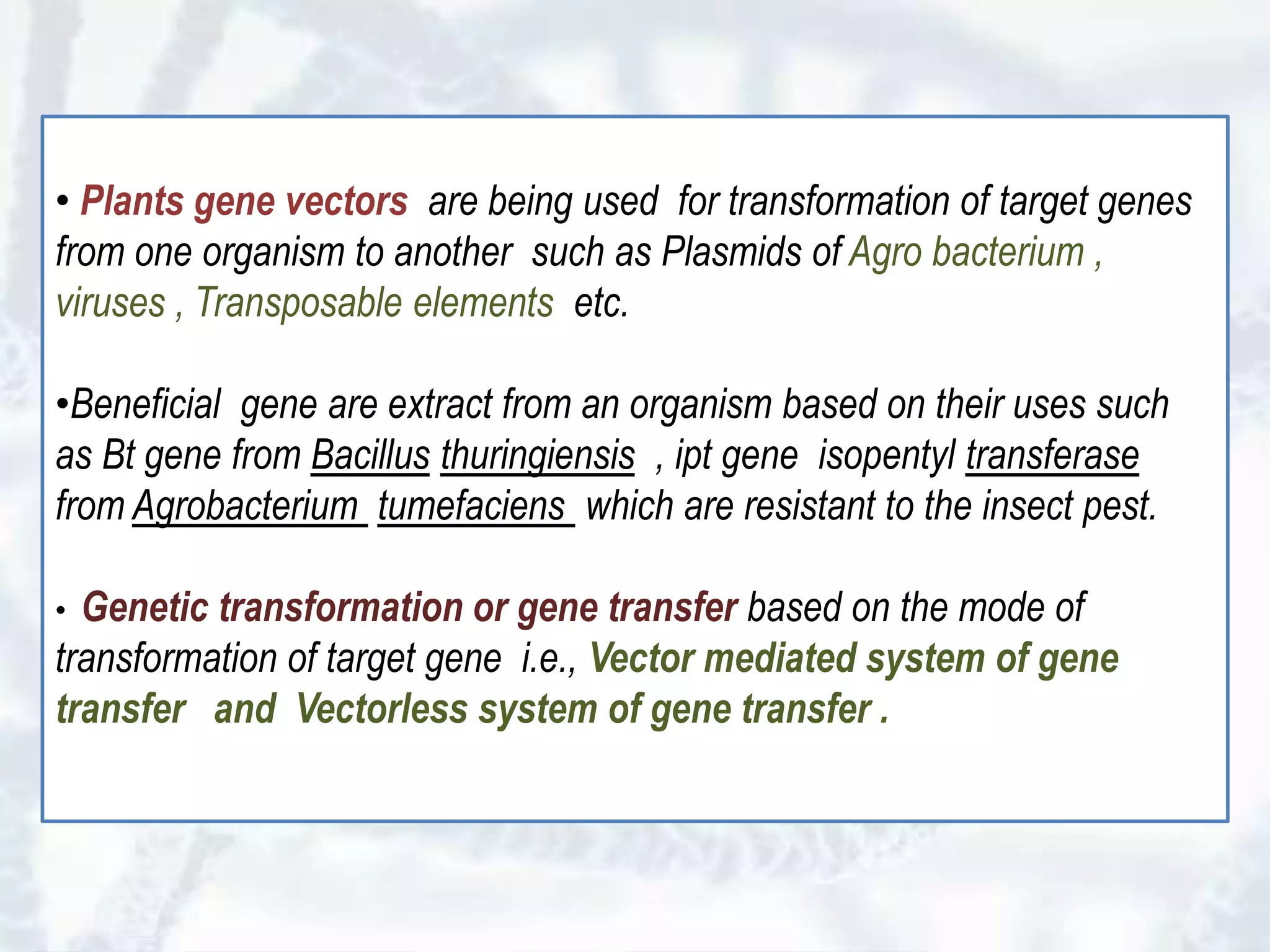 Transgenics in crop improvement | PPTX