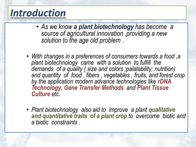 Transgenics in crop improvement | PPTX