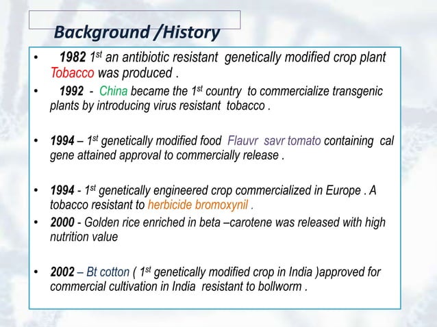 Transgenics in crop improvement | PPTX