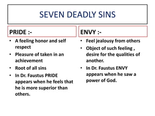 Dr. Faustus as Christian Tragedy - seven deadly sins | PPTX