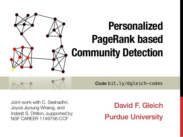 Personalized Pagerank Based Community Detection
