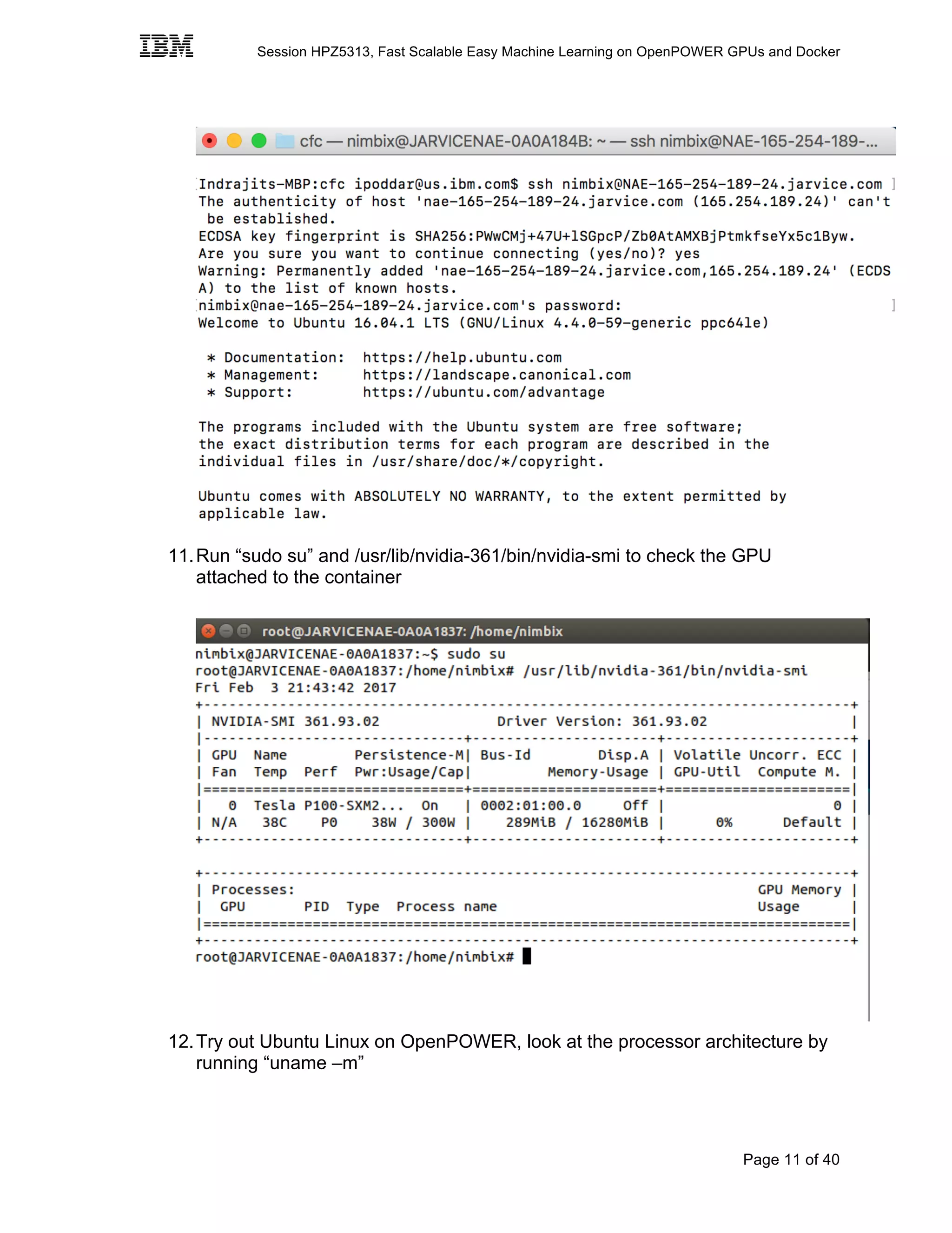 Fast Scalable Easy Machine Learning with OpenPOWER, GPUs and Docker | PDF
