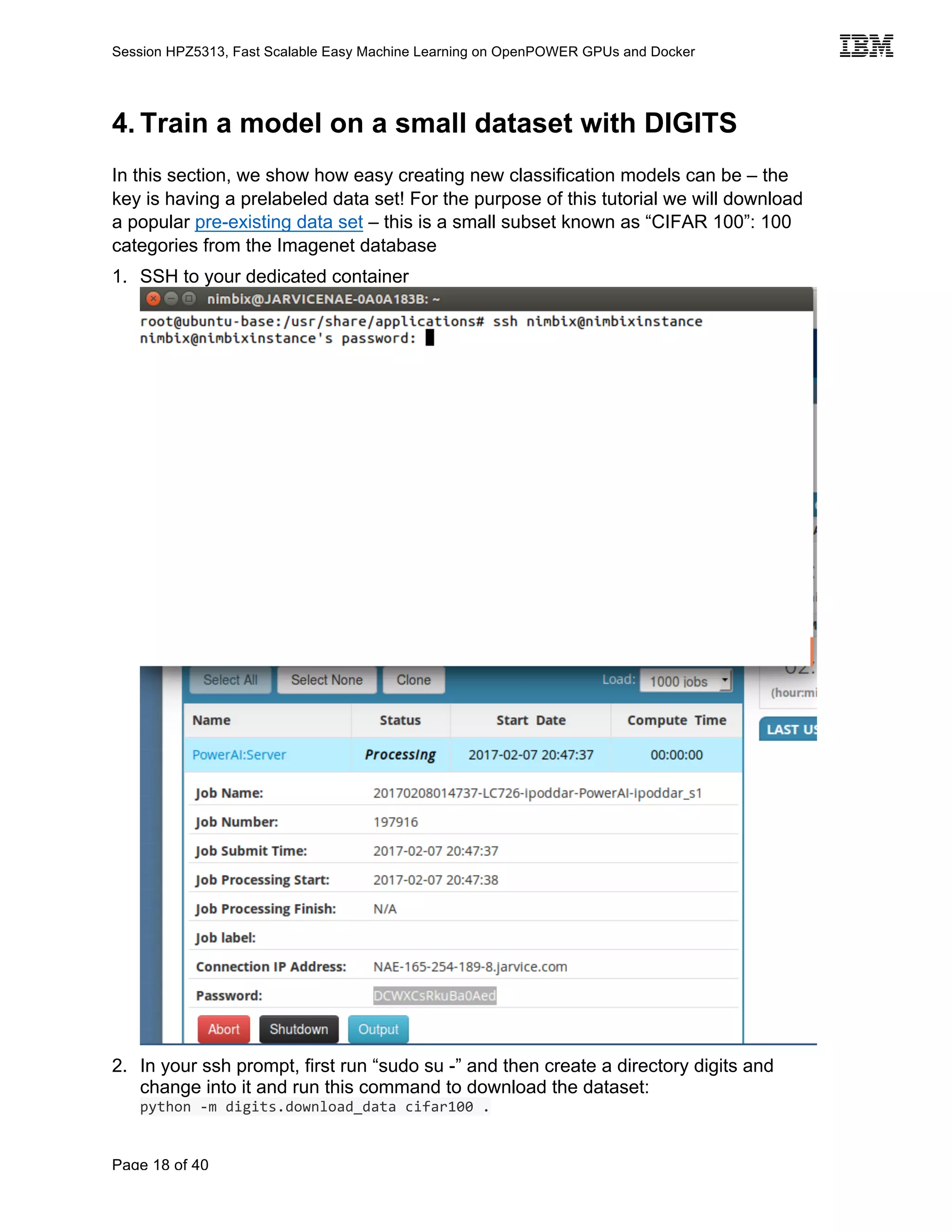 Fast Scalable Easy Machine Learning with OpenPOWER, GPUs and Docker | PDF
