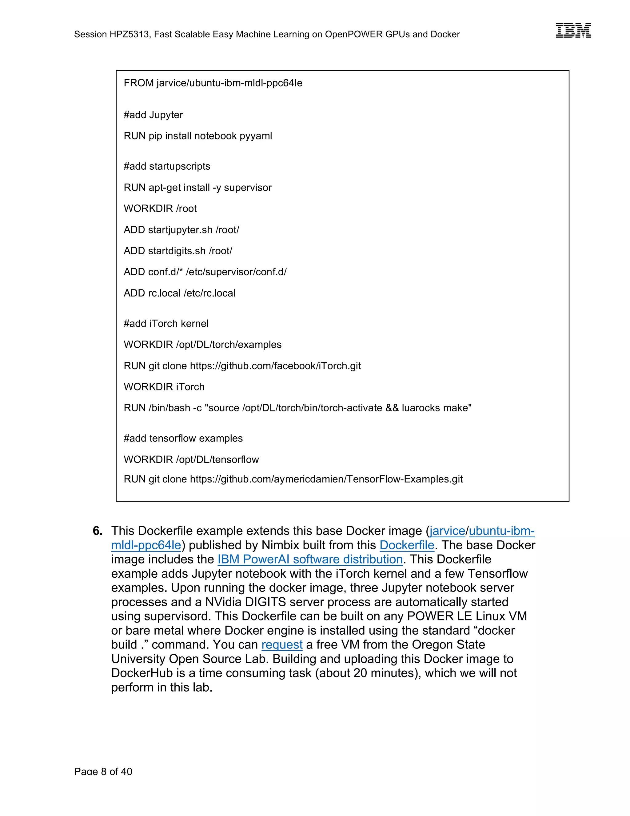 Fast Scalable Easy Machine Learning with OpenPOWER, GPUs and Docker | PDF