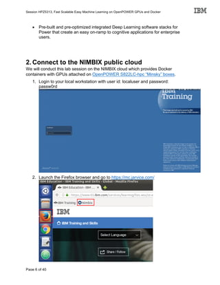 Fast Scalable Easy Machine Learning with OpenPOWER, GPUs and Docker | PDF