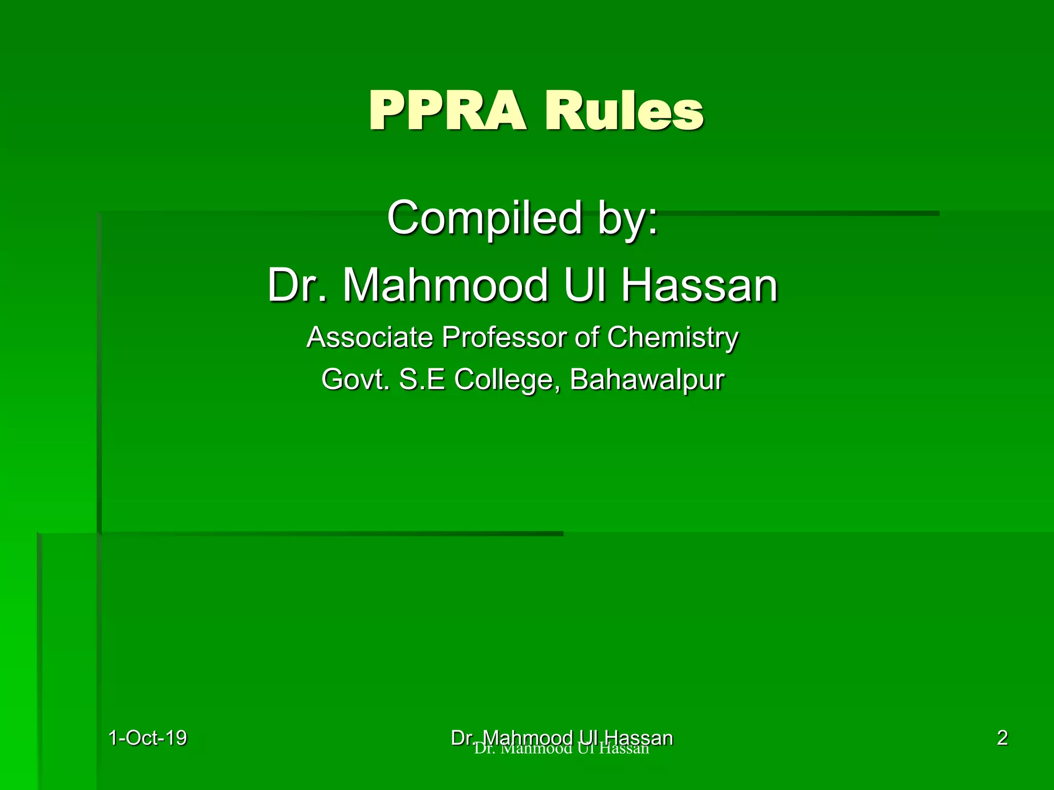 PPRA Rules | PPT