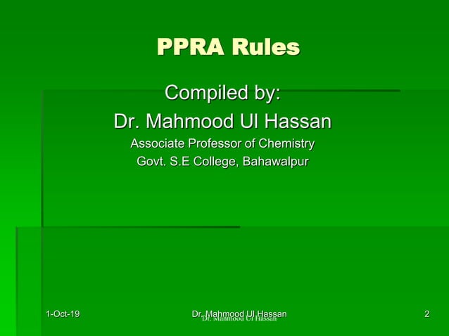 PPRA Rules | PPT | Business Accounting & Finance | Business