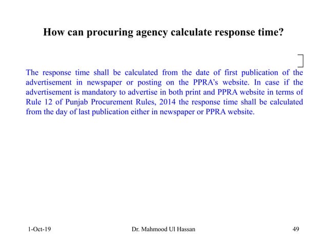 PPRA Rules | PPT | Business Accounting & Finance | Business