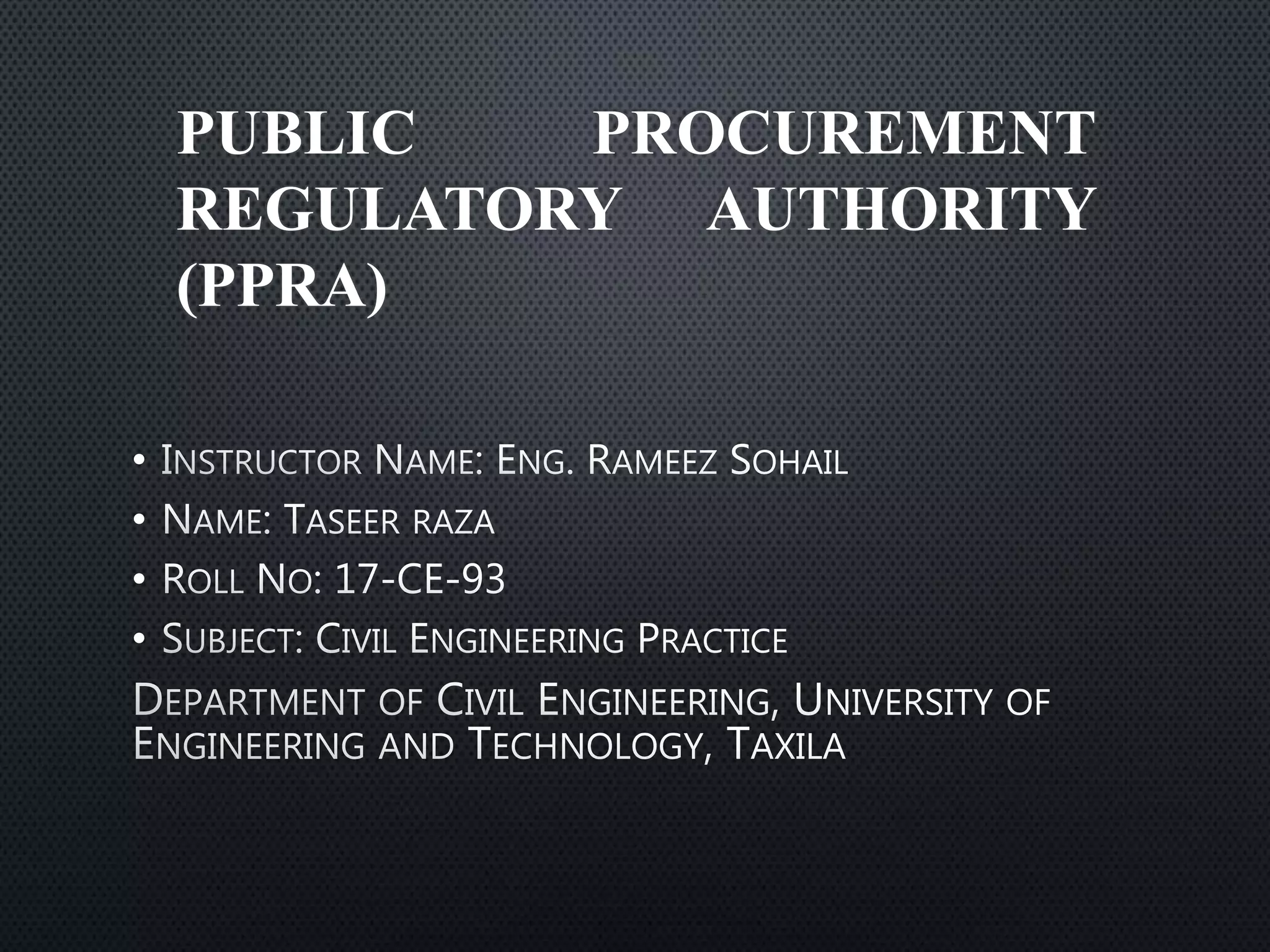 Ppra rules | PPTX