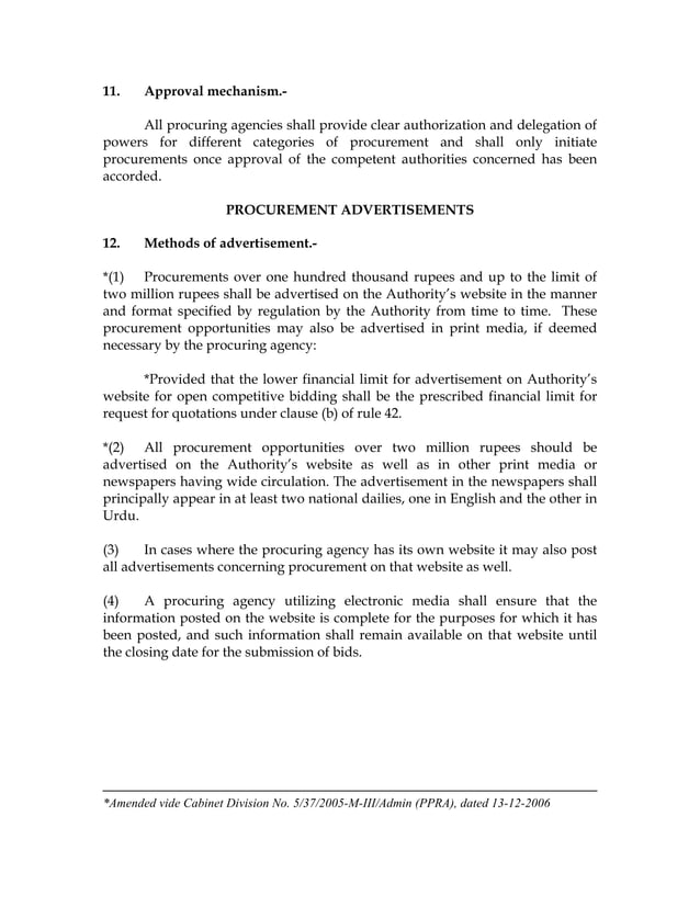 Ppra rules 2004 | PDF | Law