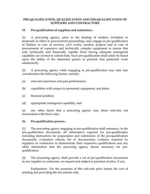 Ppra rules 2004 | PDF | Law