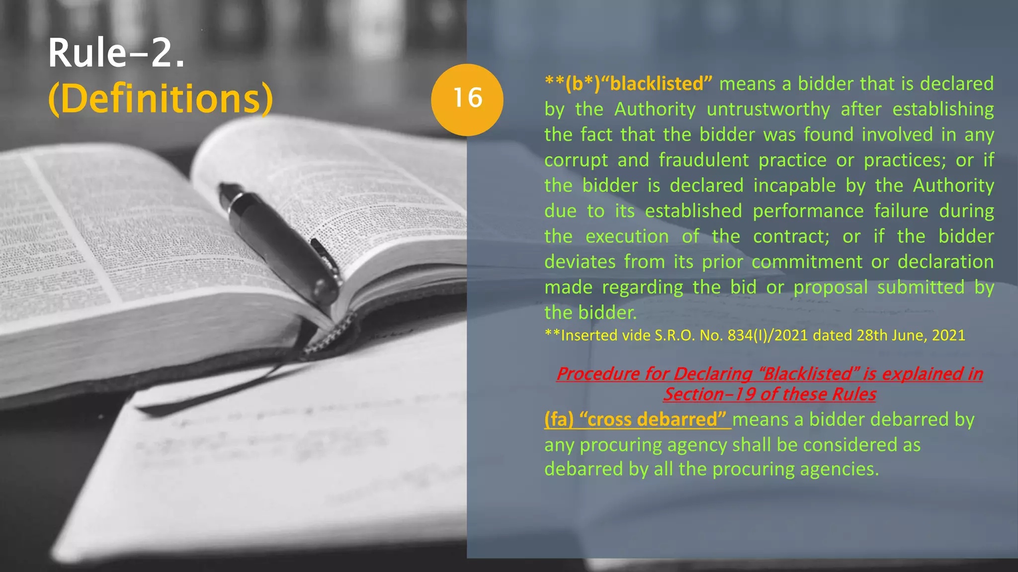 Public Procurement Rules 2004 (Definitions, Terminlogies and Principles) 2021 | PPTX