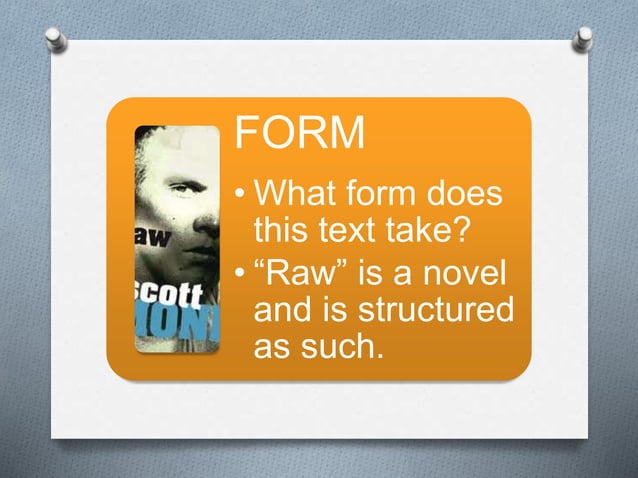 Raw by Scott Monk | PPTX | Drama | Genres