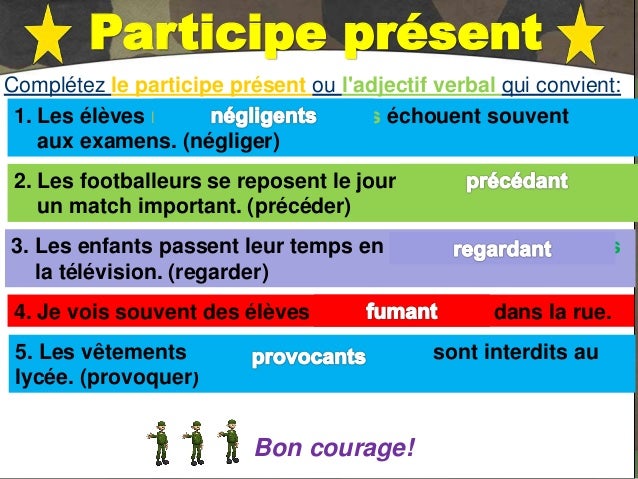 Le participe present