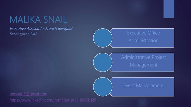 Malika Snail Resume | PPT