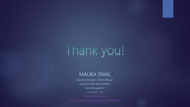 Malika Snail Resume | PPT