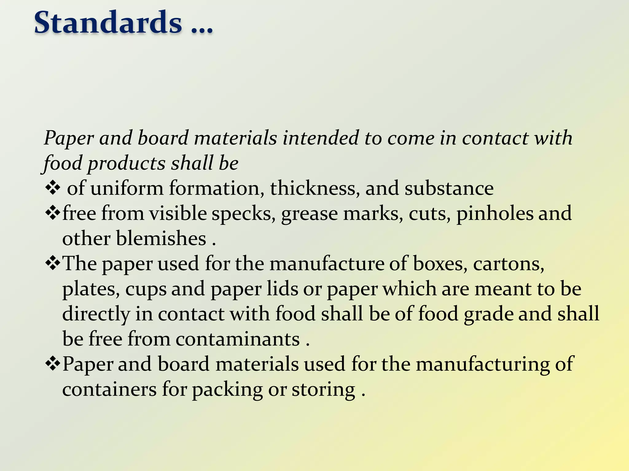 Paper used in food packaging | PPTX