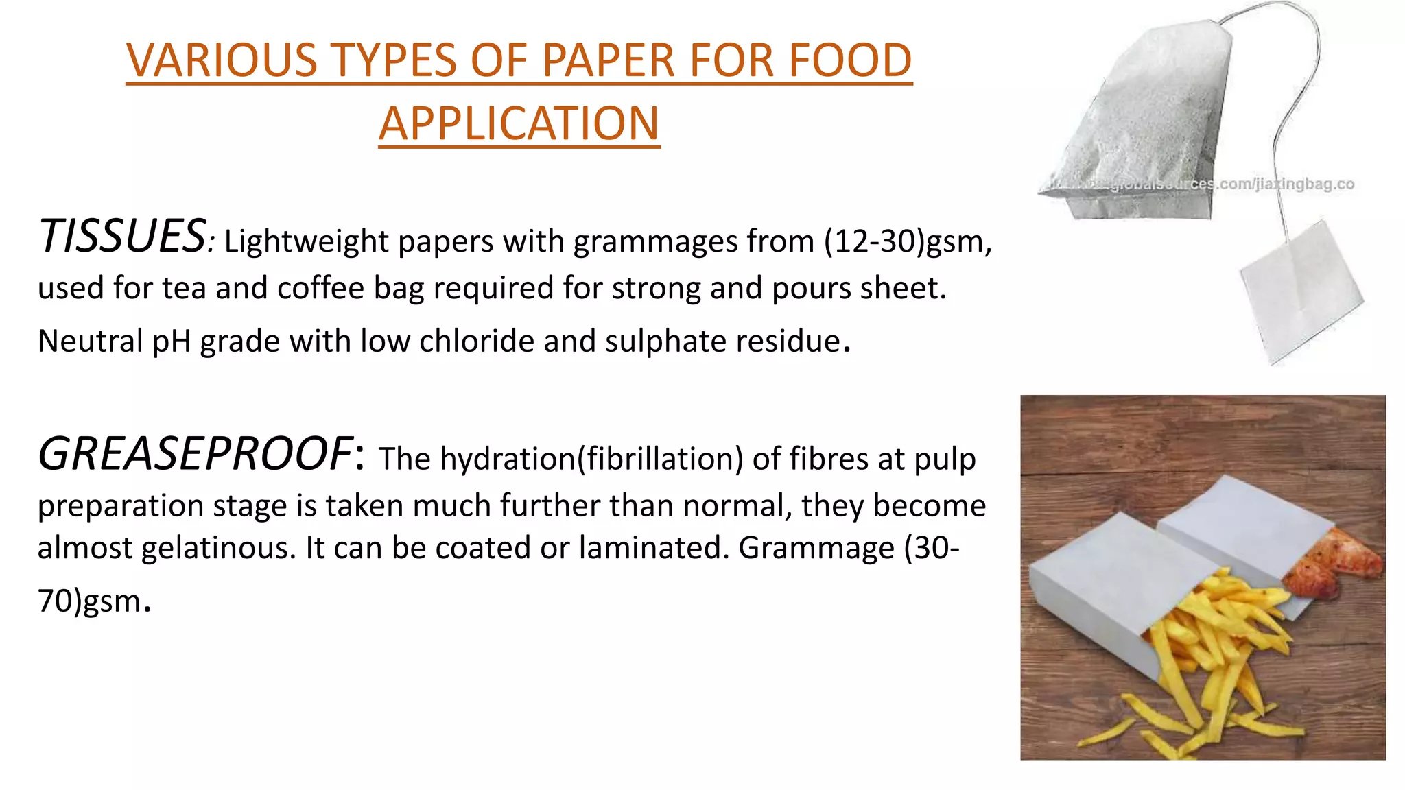 Paper used in food packaging | PPT
