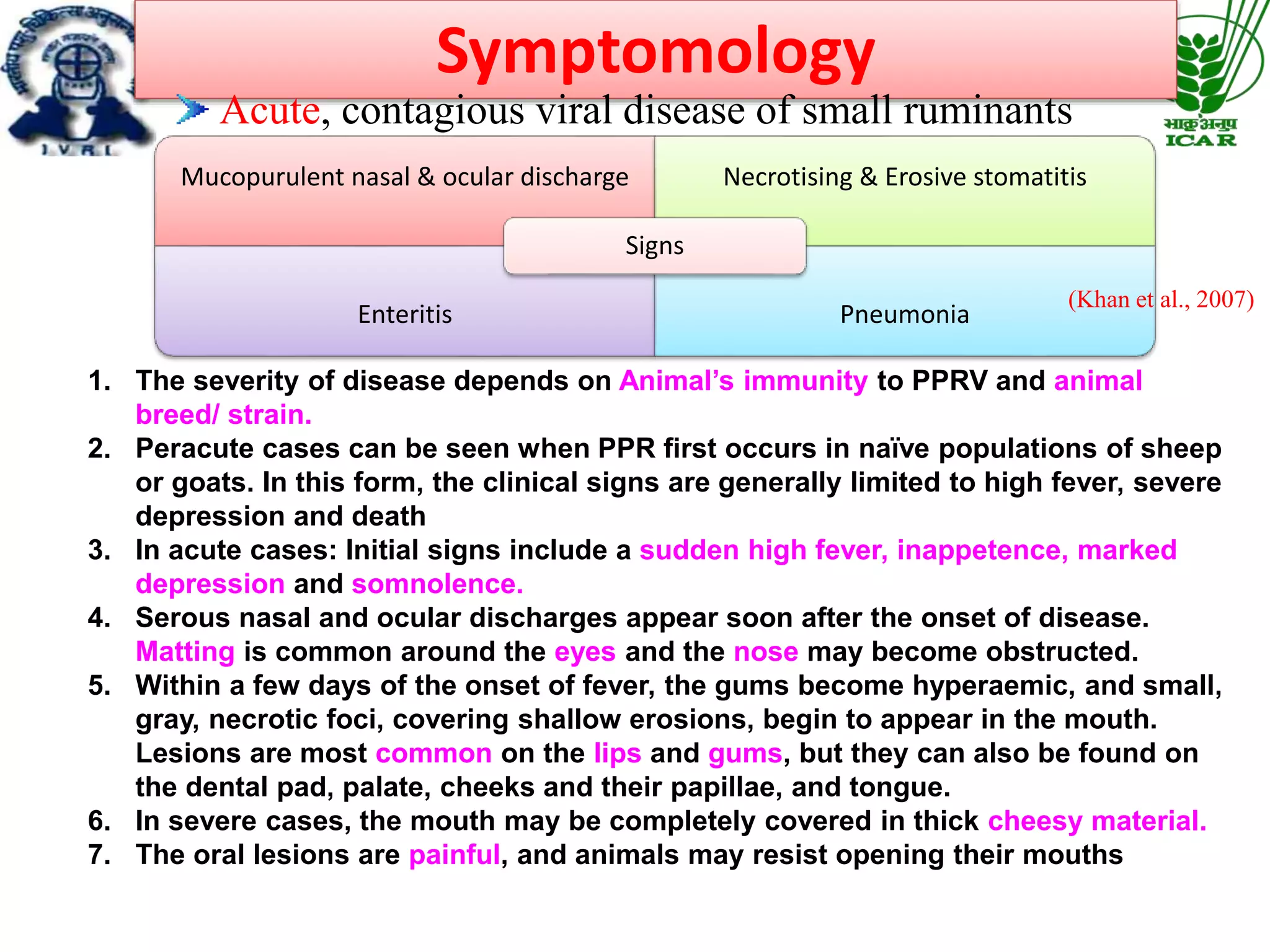 Peste des Petits Ruminants (PPR) in India Epidemiology and Control | PPTX