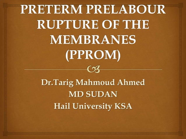 PPROM | PPTX | Pregnancy | Reproductive Health