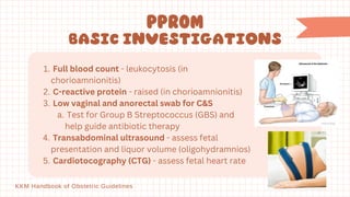 Preterm Prelabour Rupture of Membranes PDF | PPT