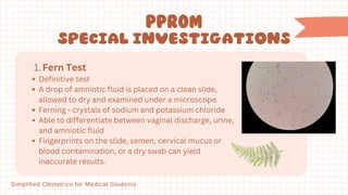 Preterm Prelabour Rupture of Membranes PDF | PPT