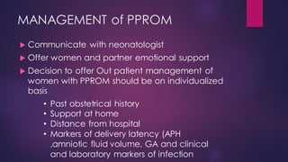 PPROM(preterm prelabor rupture of membranes) | PDF