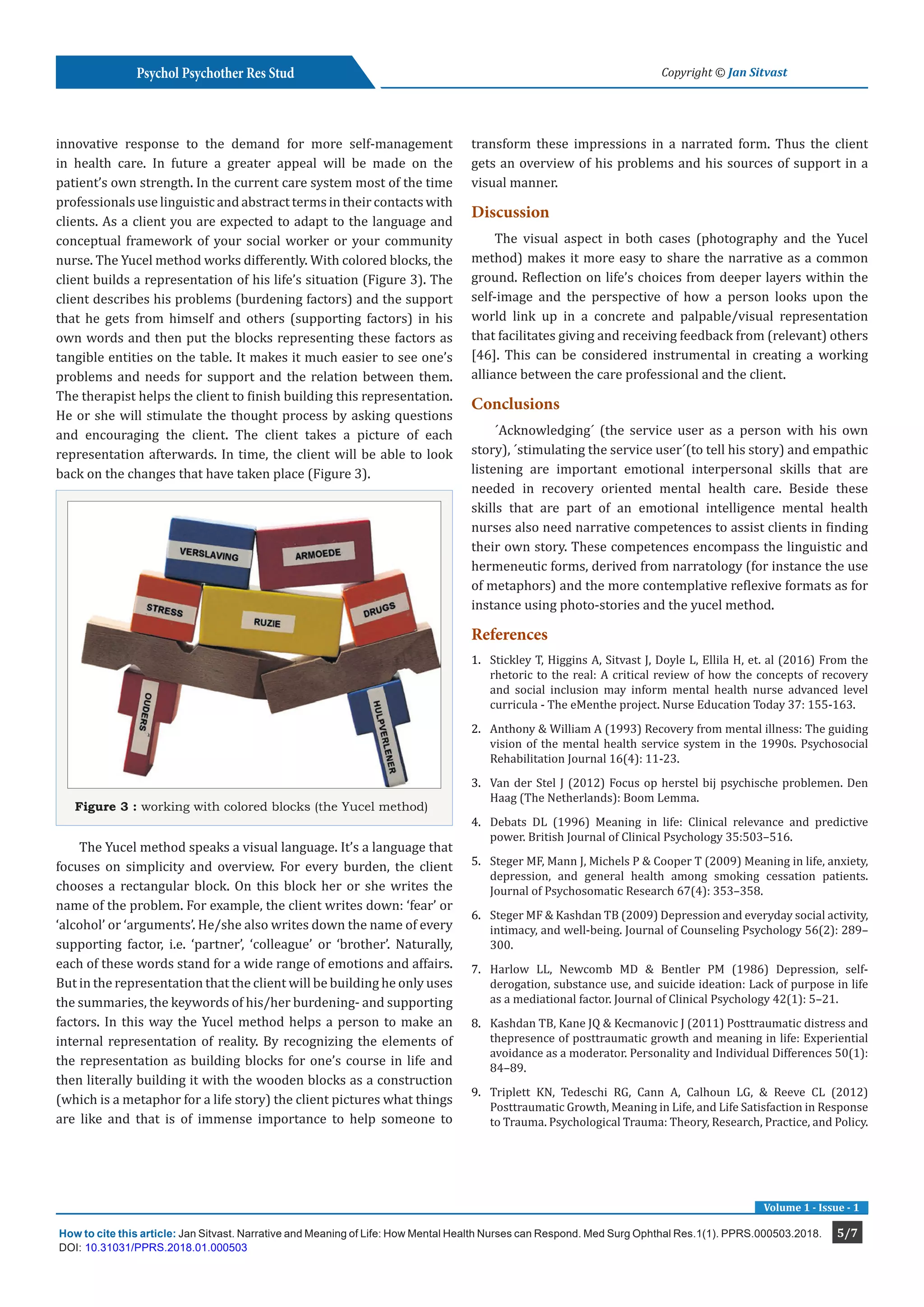 Crimson Publishers-Narrative and Meaning of Life: How Mental Health Nurses can Respond | PDF