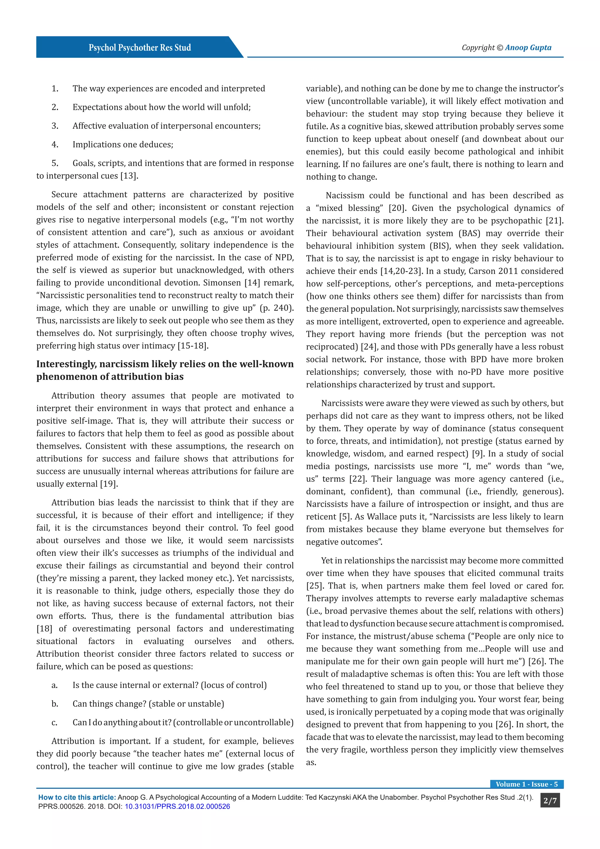 A Psychological Accounting of a Modern Luddite: Ted Kaczynski AKA the ...