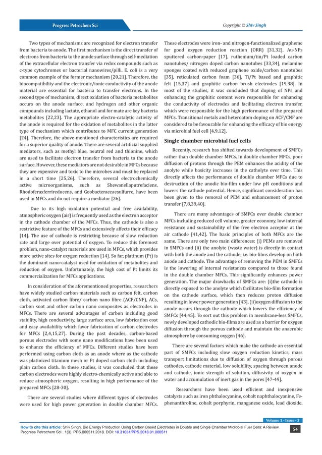 Bio Energy Production Using Carbon Based Electrodes in Double and Single Chamber Microbial Fuel ...