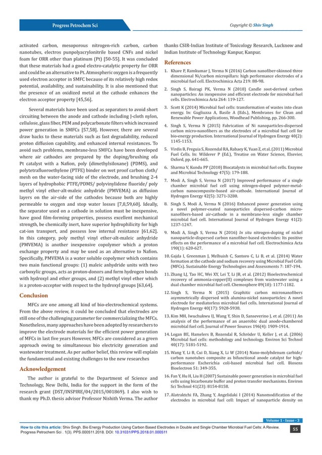 Bio Energy Production Using Carbon Based Electrodes in Double and Single Chamber Microbial Fuel ...