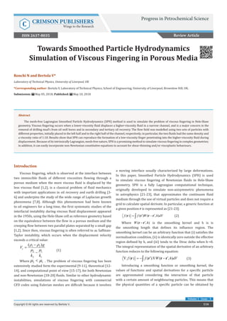 Towards Smoothed Particle Hydrodynamics Simulation of Viscous Fingering ...