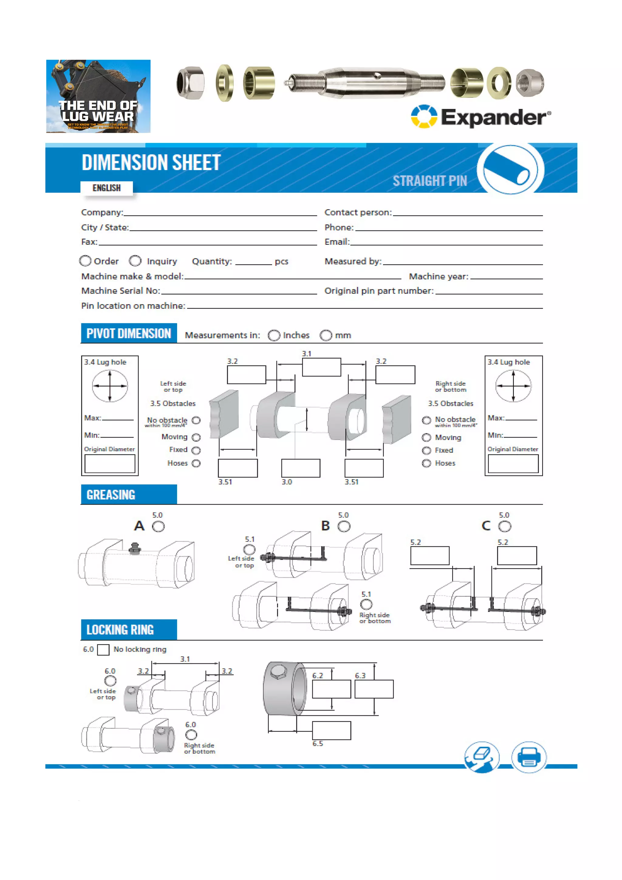Expander Dimension Sheet - The End of Lug Wear | PDF