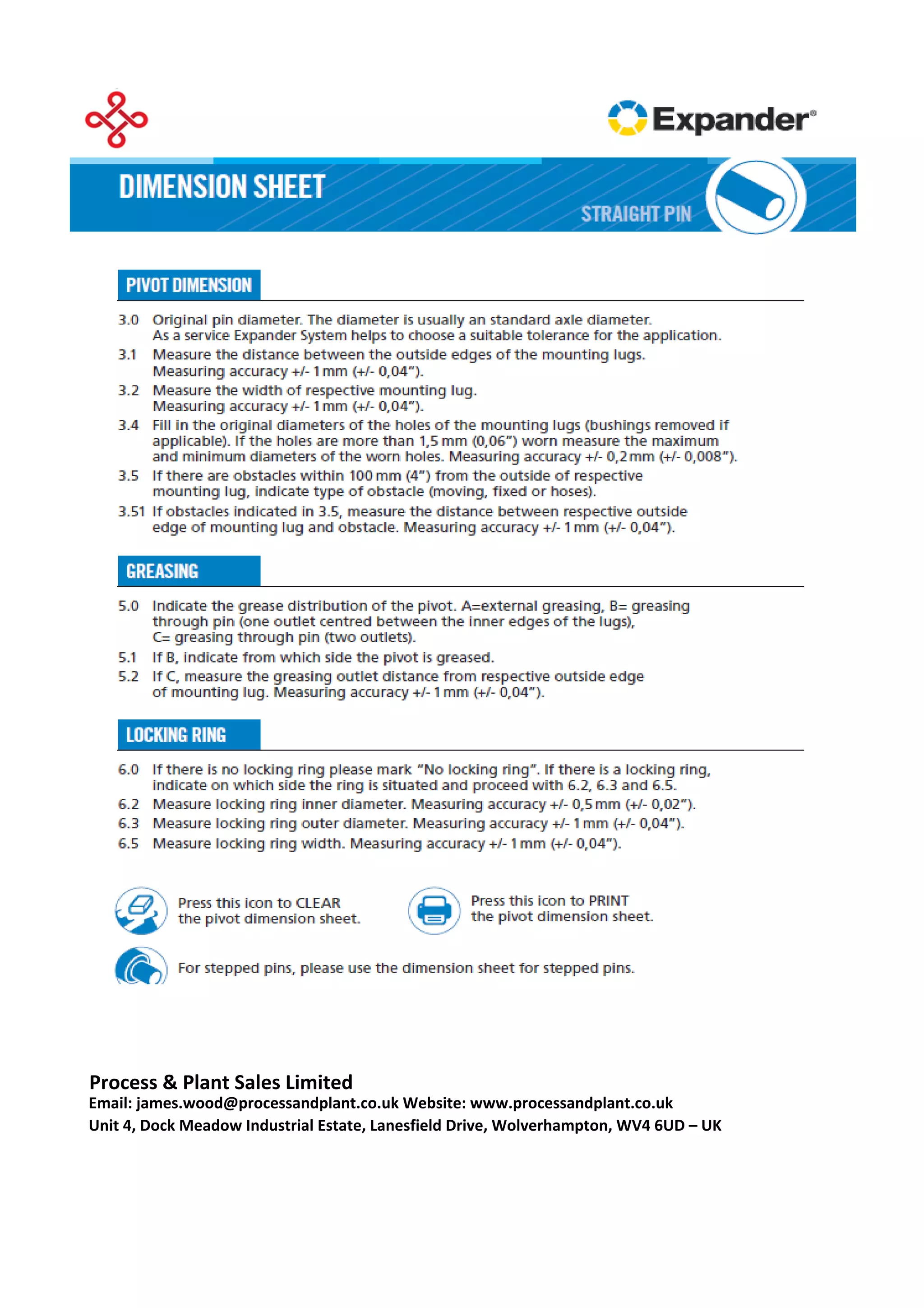Expander Dimension Sheet - The End of Lug Wear | PDF