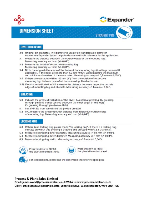 Expander Dimension Sheet - The End of Lug Wear | PDF