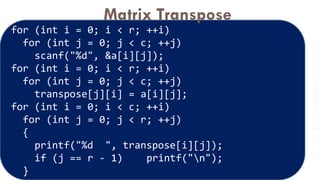 PPS Arrays Matrix operations | PDF
