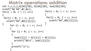 PPS Arrays Matrix operations | PPT