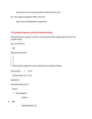 PPS 7.7 RECURSION, AS A DIFFERENT WAY OF SOLVING PROBLEMS. EXAMPLE PROGRAMS | DOCX