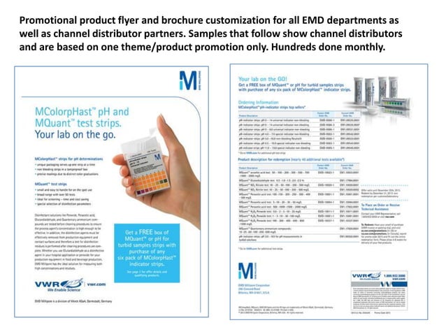 Recent project work portfolio for EMD Millipore | PPT