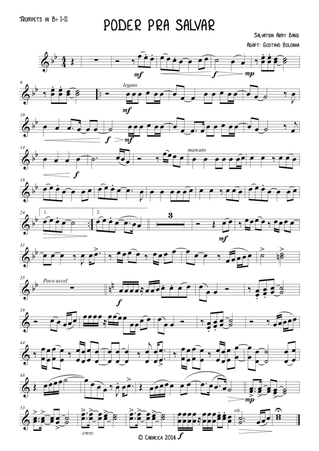 PARTITURA PODER PRA SALVAR - TROMPETE | PDF