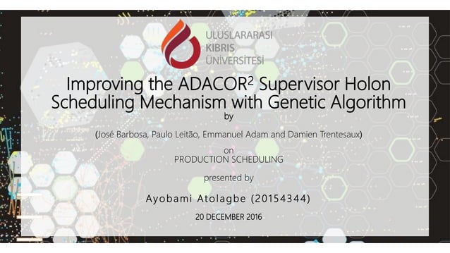 Genetic Algorithm Production Scheduling Ppt