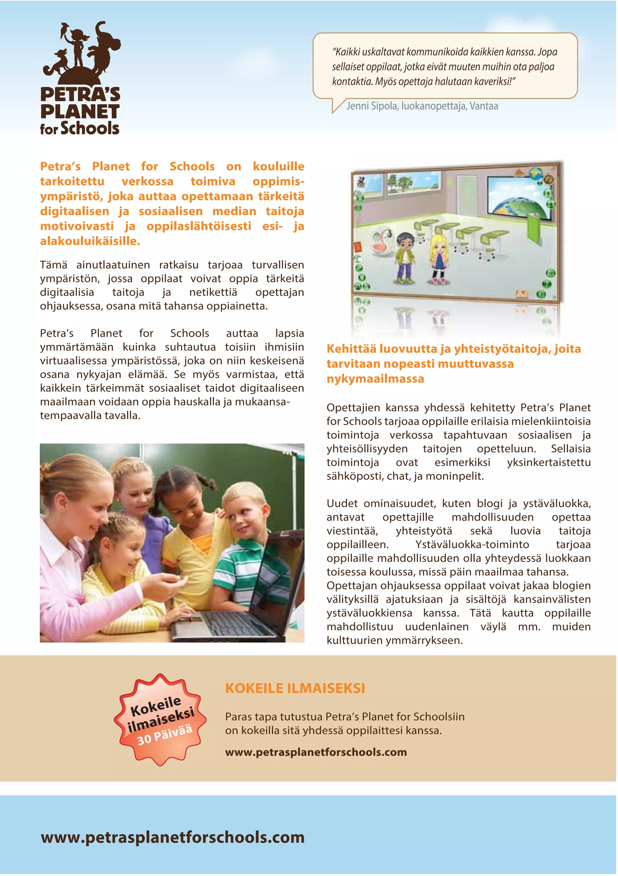 Petra's Planet for Schools esite | PDF