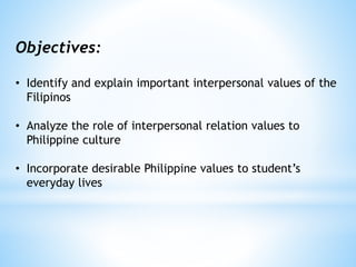 institute of philippine culture's study on philippine values | PPTX