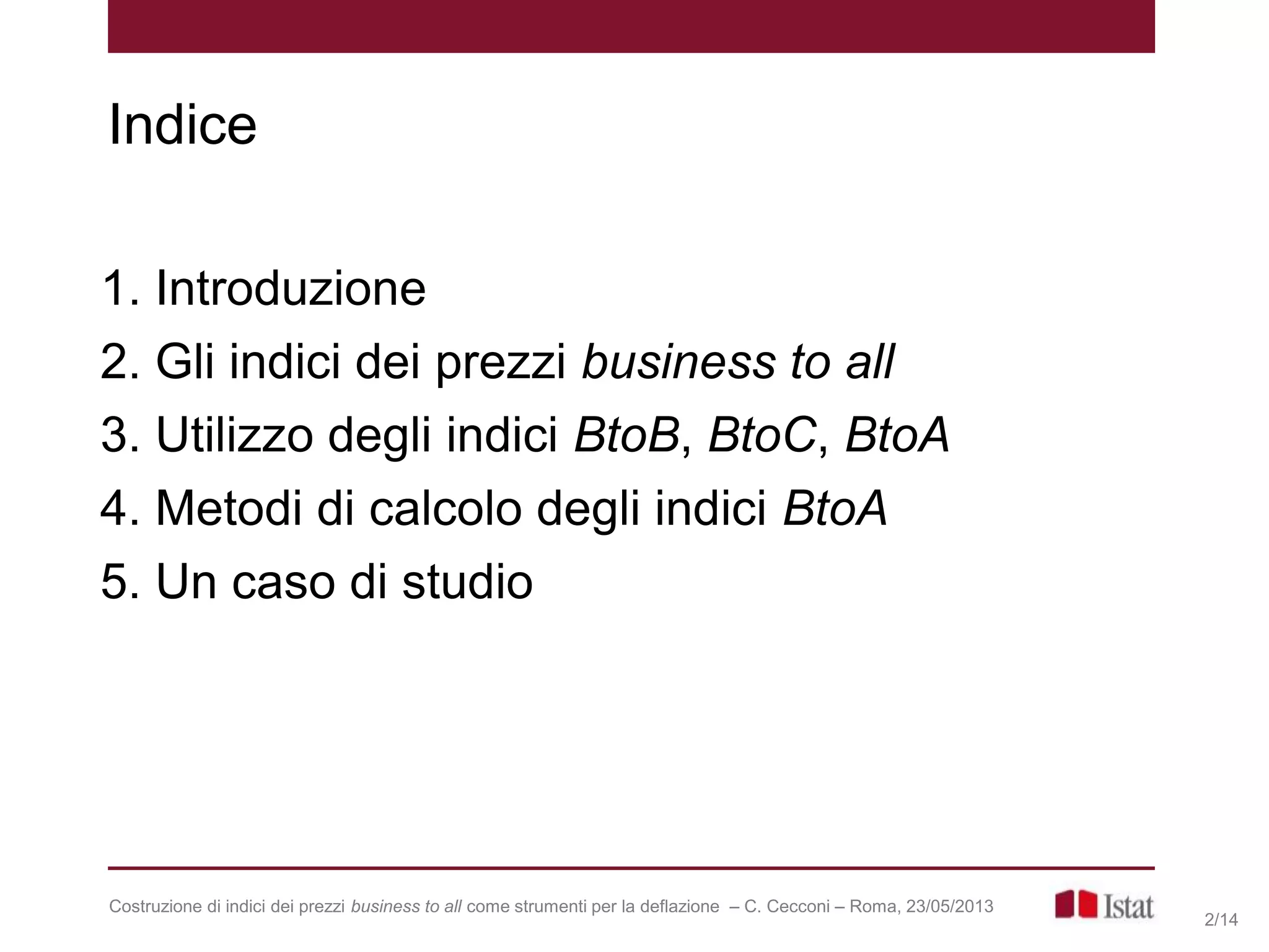 C. Cecconi - Costruzione di indici dei prezzi business to all come ...