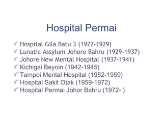 Mental Health Services in Malaysia (2003) | PPT