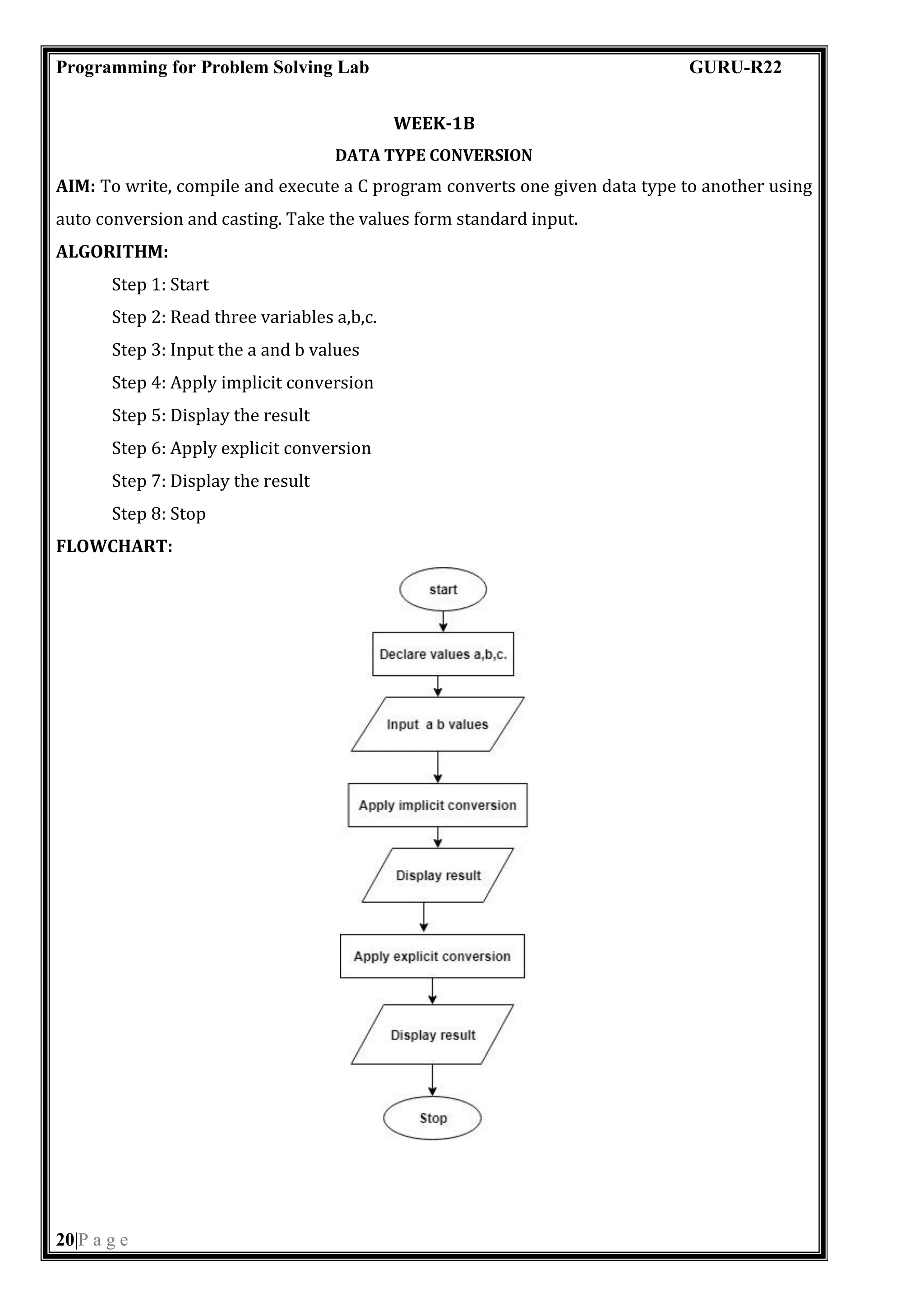PPS_Lab_Manual_2023-24[1] of Programming for problem solving | PDF