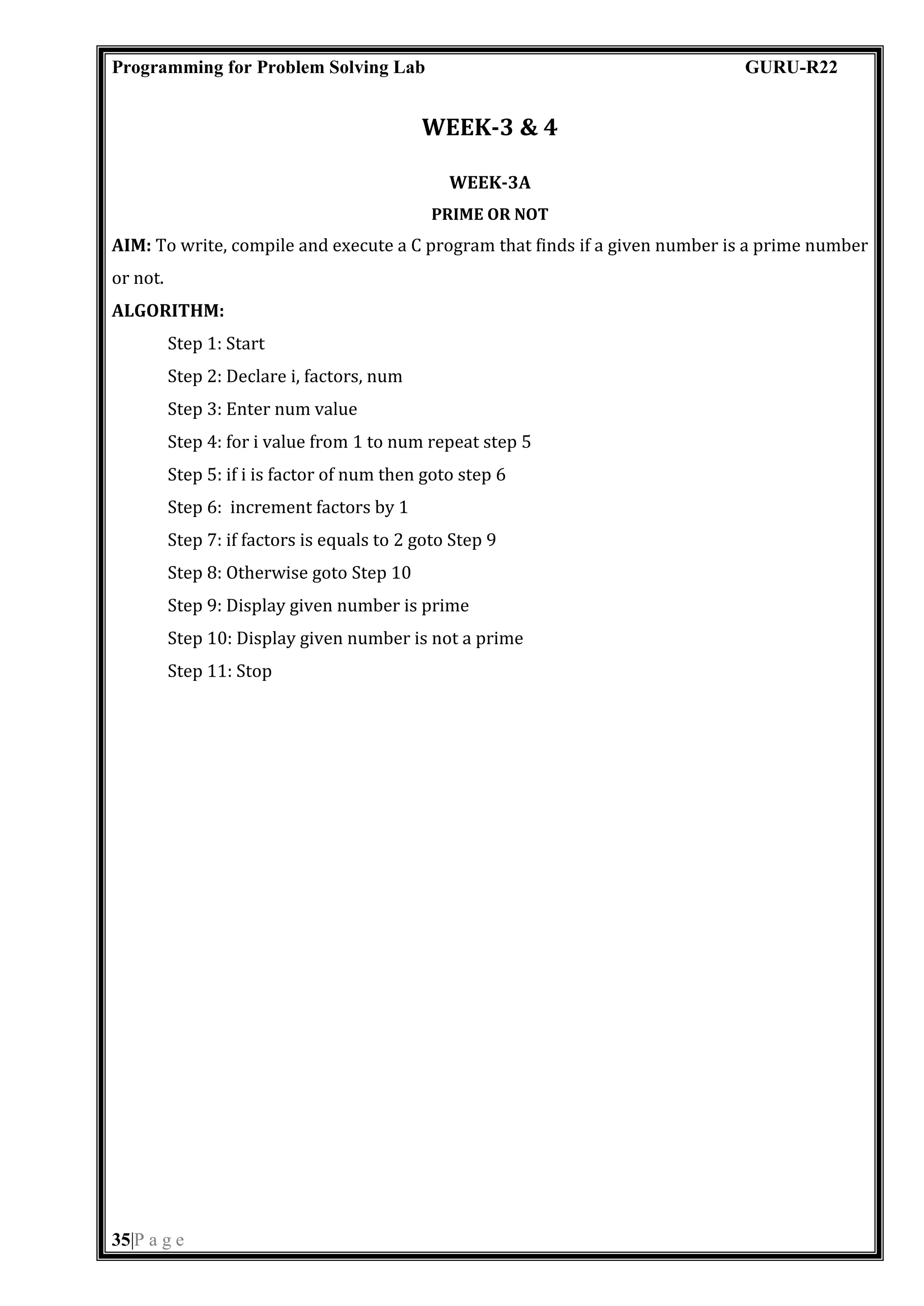 PPS_Lab_Manual_2023-24[1] of Programming for problem solving | PDF